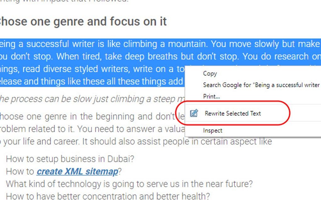 Article Rewriter for Chrome for Google Chrome - Extension Download