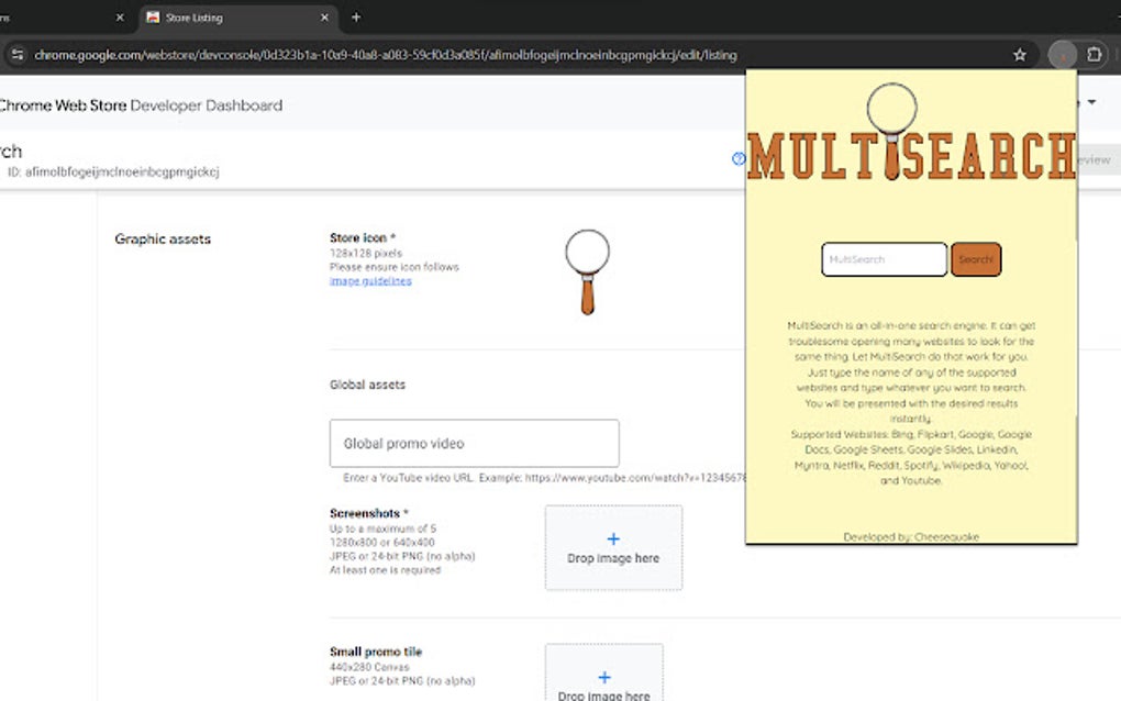 MultiSearch สำหรับ Google Chrome - ส่วนขยาย ดาวน์โหลด
