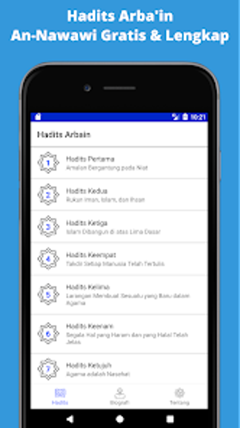 Hadits Arbain Nawawi Lengkap for Android - Download