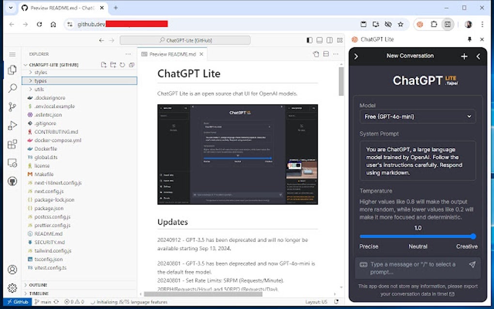 ChatGPT Lite - Unofficial Side Panel สำหรับ Google Chrome - ส่วนขยาย ดาวน์โหลด
