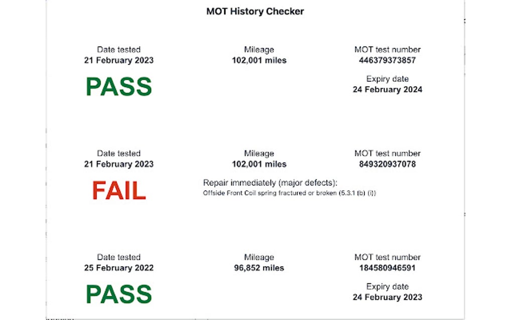 MOT History Checker for Google Chrome - Extension Download