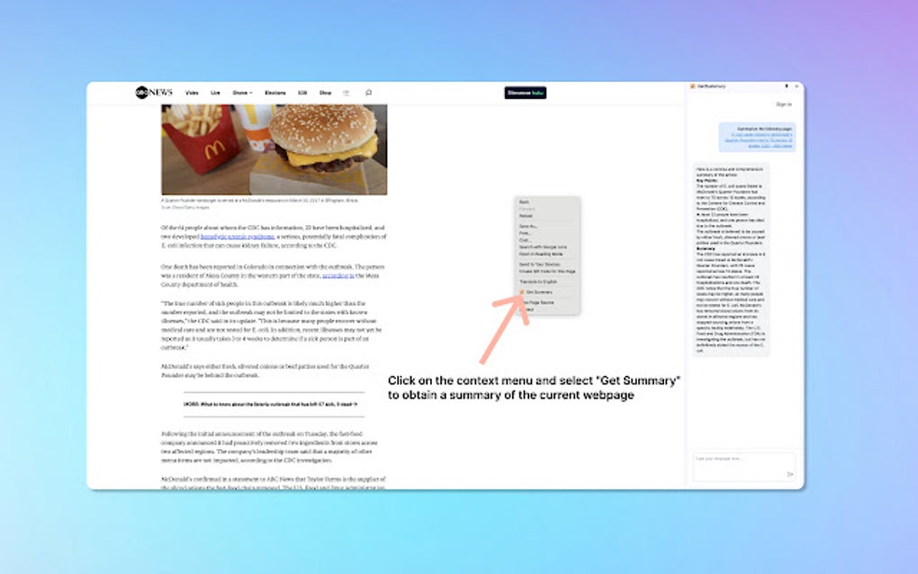 GetSummary Google Chrome 용 - 확장 프로그램 다운로드