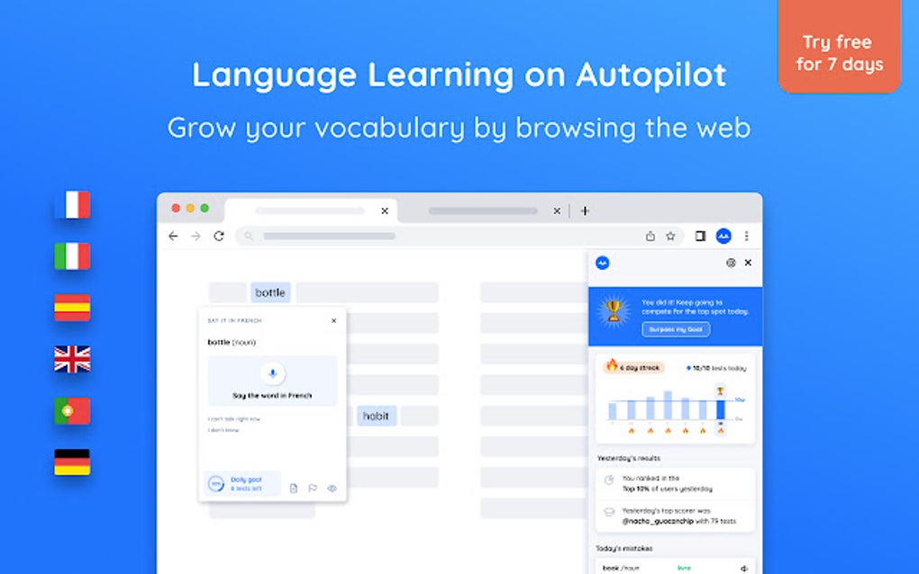 Fluent - Learn Spanish, French, Italian words for Google Chrome ...