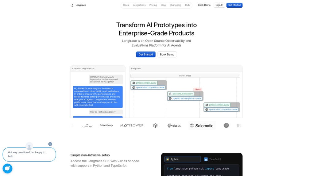 AI 코딩를 위한 Langtrace AI - 리뷰, 기능 및 사용 사례