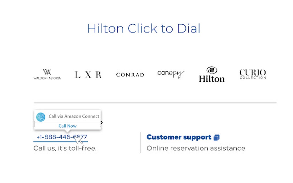 Hilton ResSmart Click to Dial para Google Chrome - Extensión Descargar