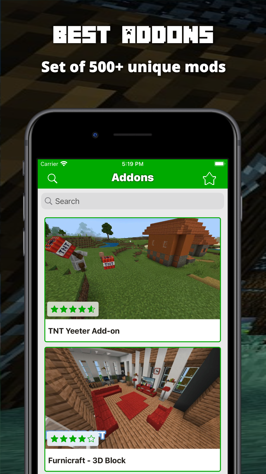 Mods for Minecraft PE Addons for iPhone - Download