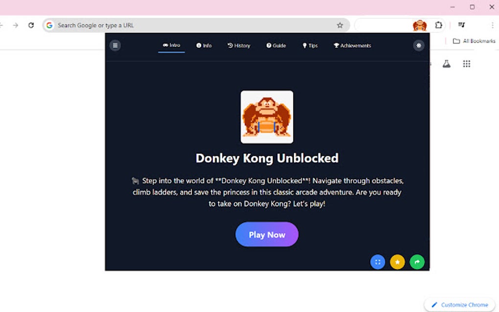 Donkey Kong Unlocked Game Google Chrome 용 - 확장 프로그램 다운로드