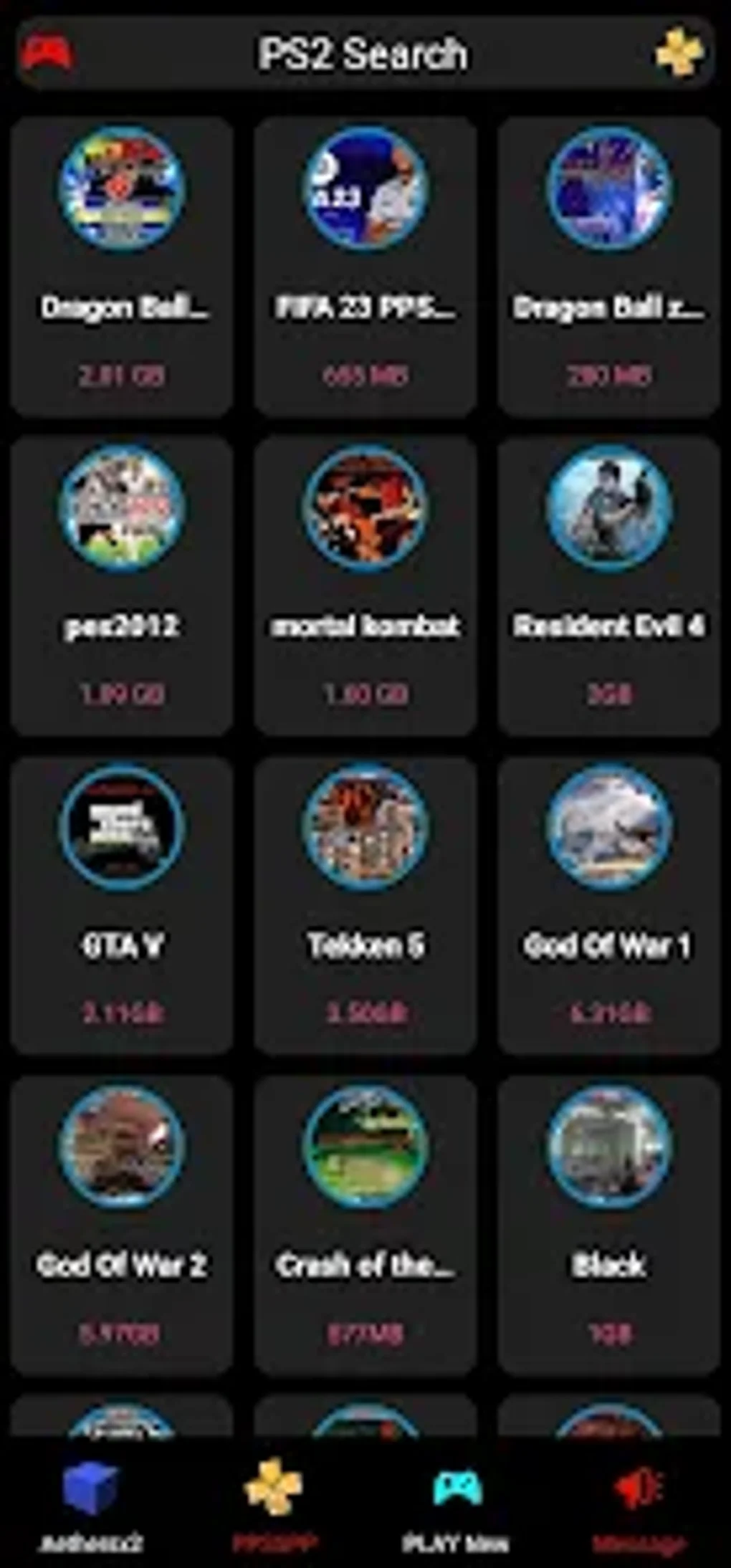 Android 용 PS PS2 PSP Games - 다운로드