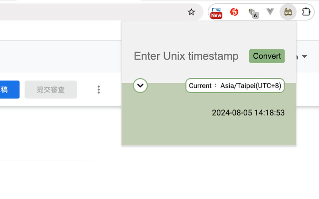 Unix Timestamp Converter สำหรับ Google Chrome - ส่วนขยาย ดาวน์โหลด