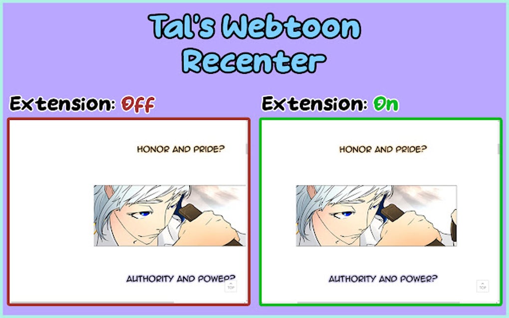 Tal's Webtoon Recenter para Google Chrome - Extensión Descargar