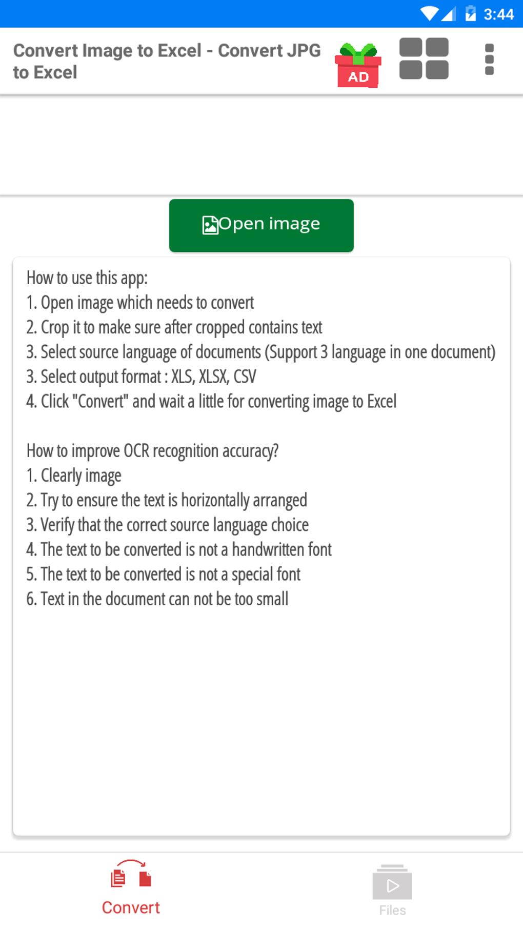 Convert JPG To XLSX Image To XLS Converter APK Android 