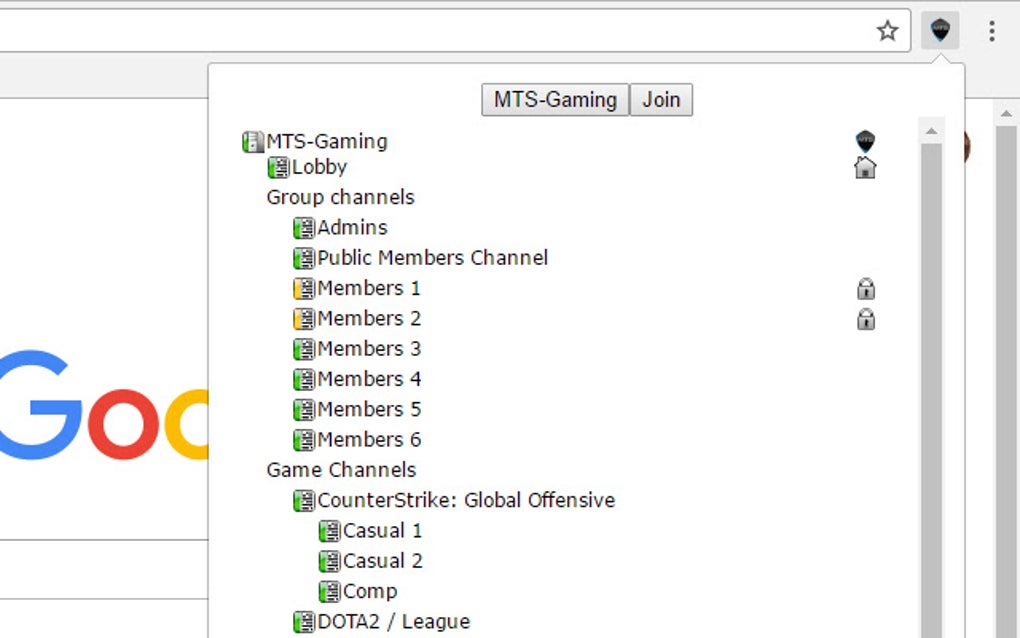 MTS-Gaming Teamspeak Status for Google Chrome - Extension Download