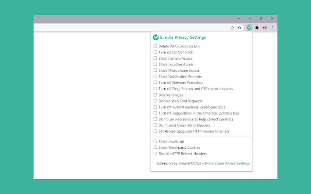 Simple Privacy Settings for Google Chrome - Extension Download