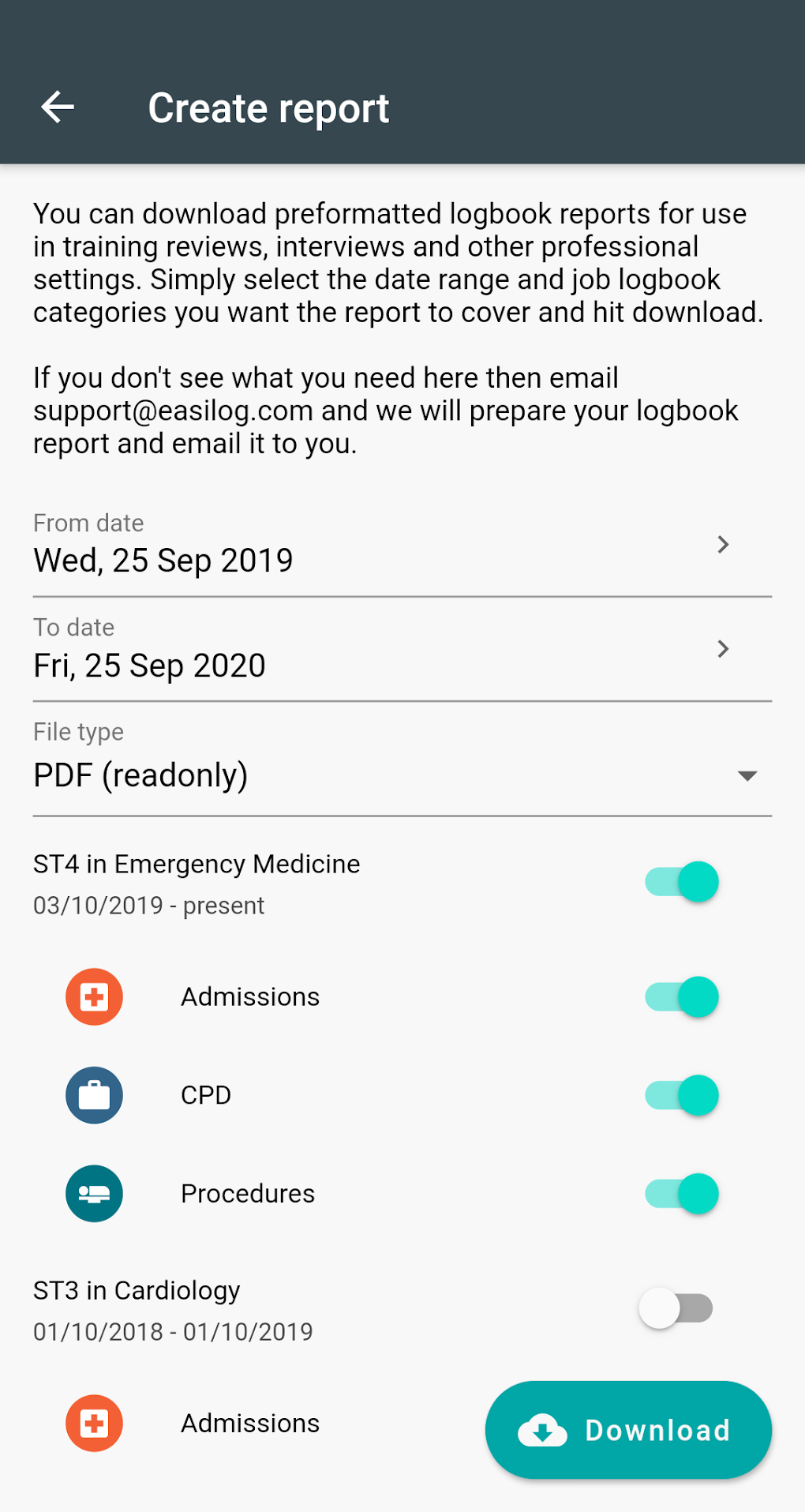 Medical and surgical logbook for Android - Download