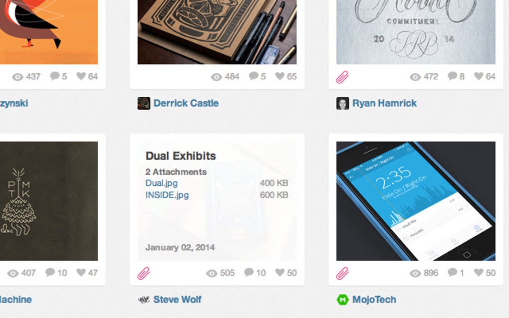 Dribbble Attachments at List for Google Chrome - Extension Download