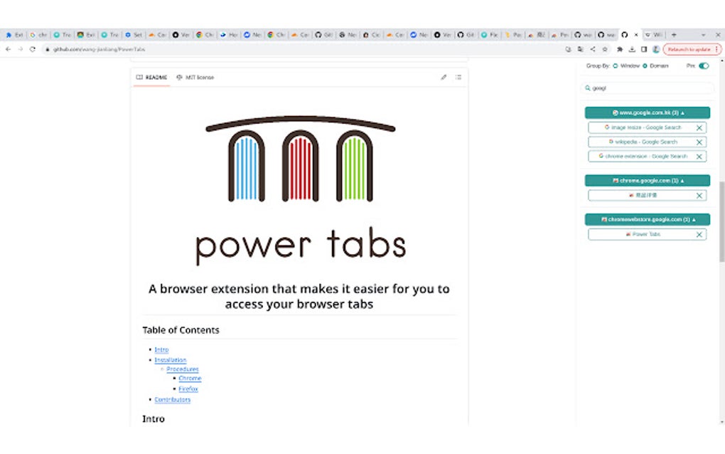 Power Tabs สำหรับ Google Chrome - ส่วนขยาย ดาวน์โหลด