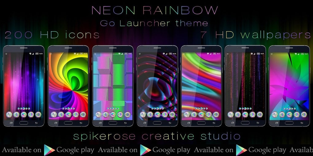 Free Neon Rainbow Clock Widget APK for Android - Download