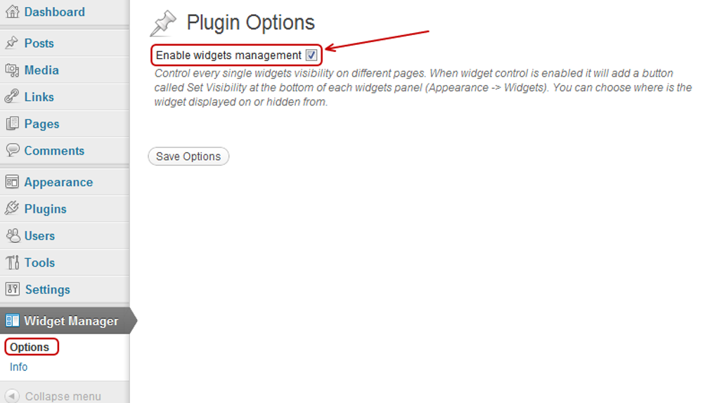 Widget Manager Light for WordPress - Download