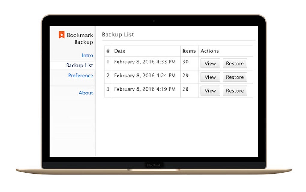 Bookmark Backup para Google Chrome - Extensión Descargar