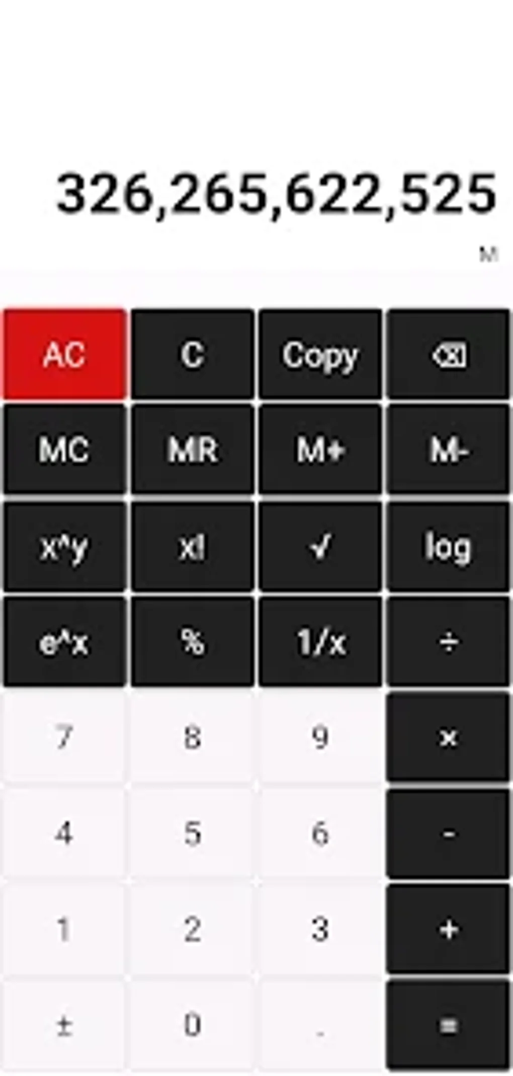 Big Number Calculator pour Android - Télécharger