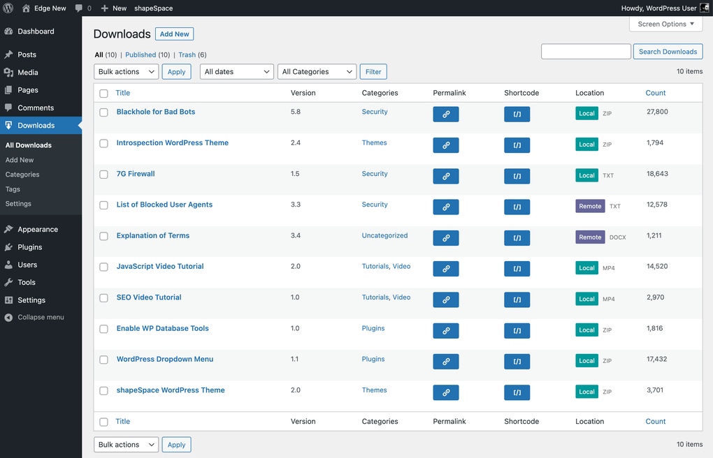 Simple Download Counter para WordPress - Descargar