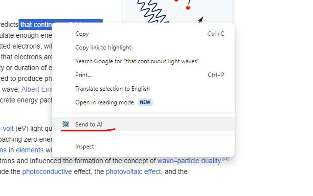 Send 2 AI Google Chrome 용 - 확장 프로그램 다운로드