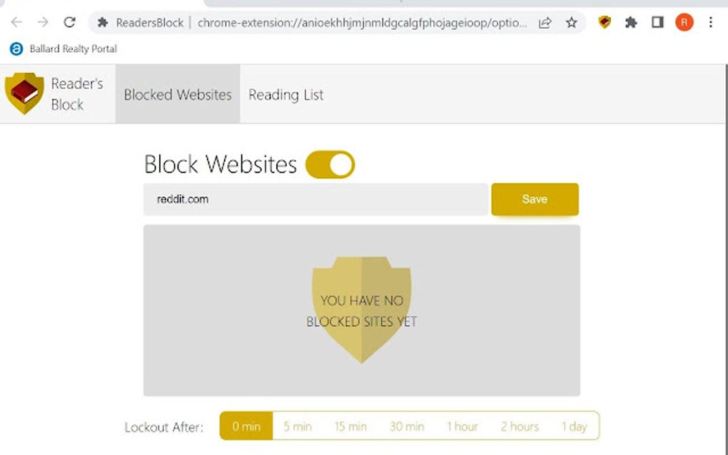 Reader's Block for Google Chrome - Extension Download