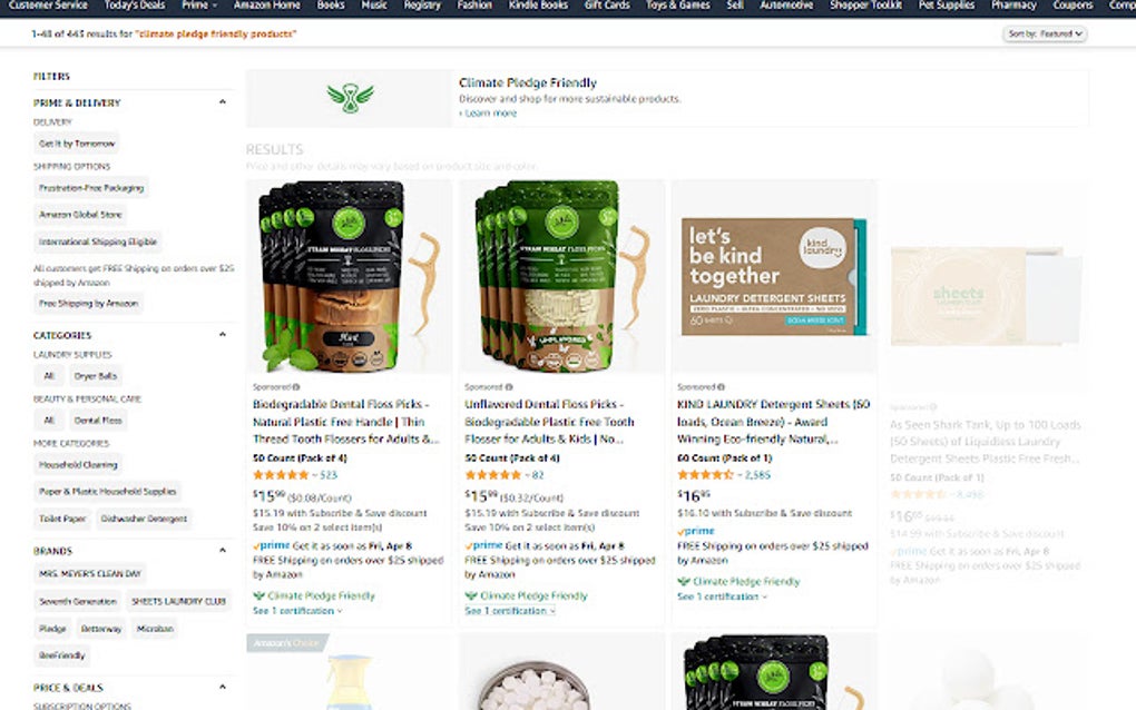 Amazon Climate Filter for Google Chrome - Extension Download