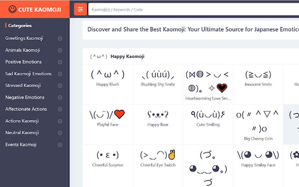 Kaomoji Hub: Your Gateway to Japanese Emoticons Google Chrome için ...