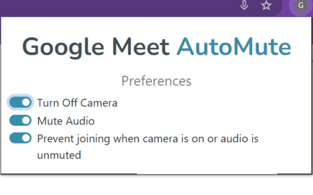 Google Meet - Auto Mute for Google Chrome - Extension Download