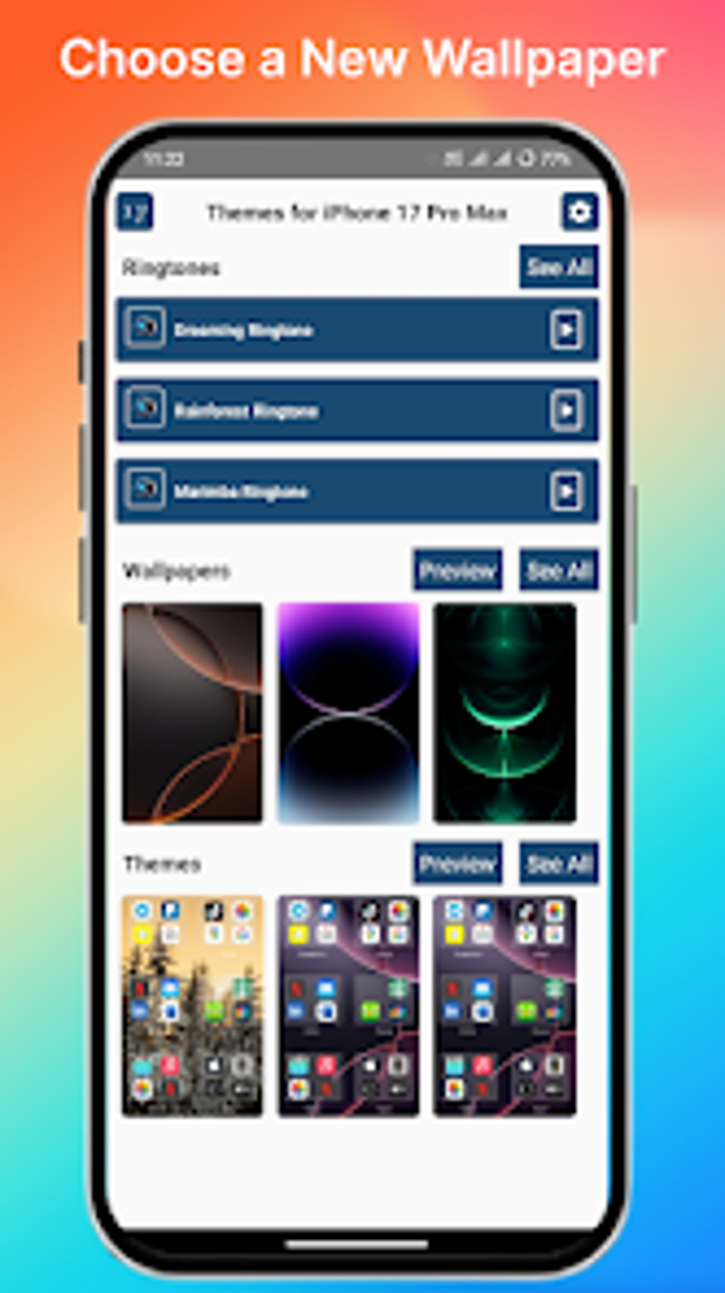 Themes for iPhone 17 Pro Max para Android - Descargar