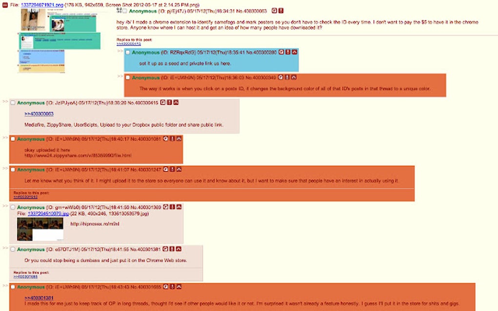 4chan color users for Google Chrome - Extension Download