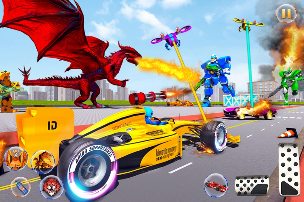 Formula Car Robot Transform - Flying Dragon Robot for Android - Download