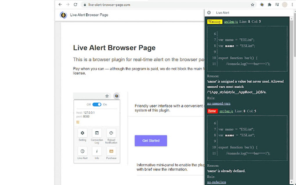 Live Alert Browser Page for Google Chrome - Extension Download