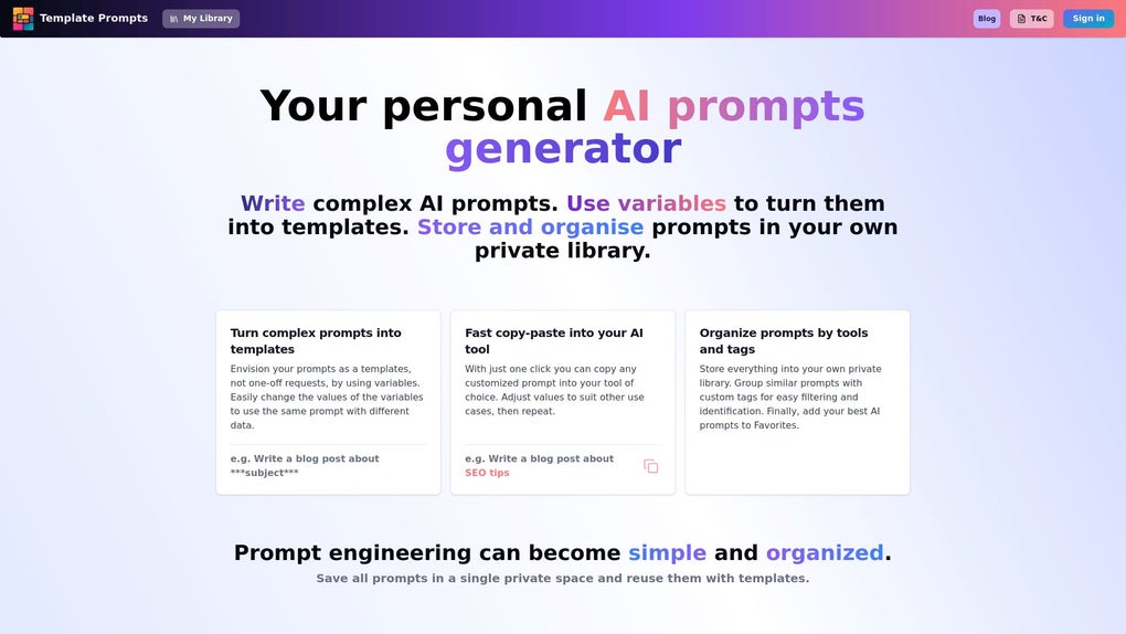 Template Prompts for AI Text generator & editor: review, features & use ...