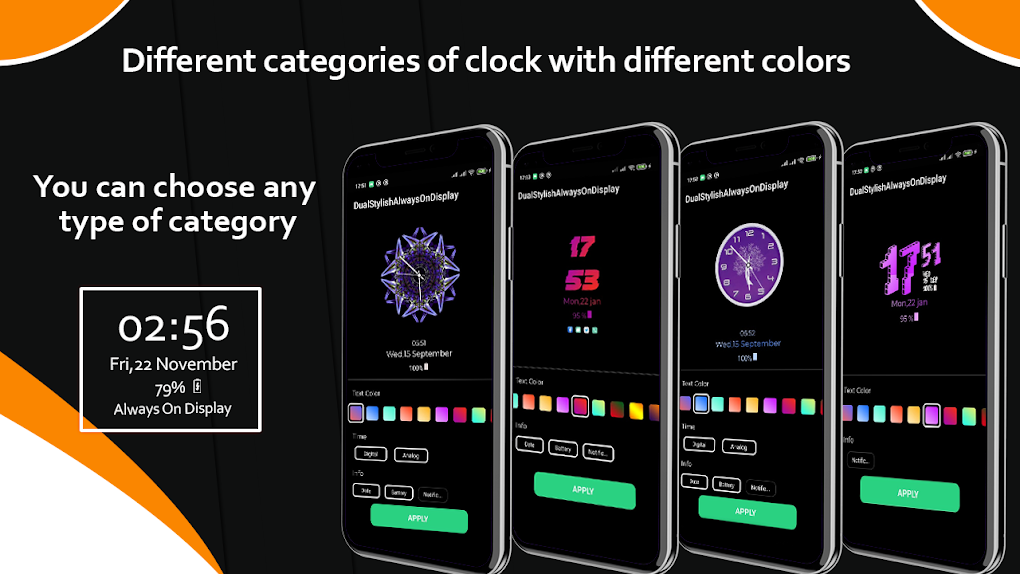 Always on display clock widget APK for Android - Download