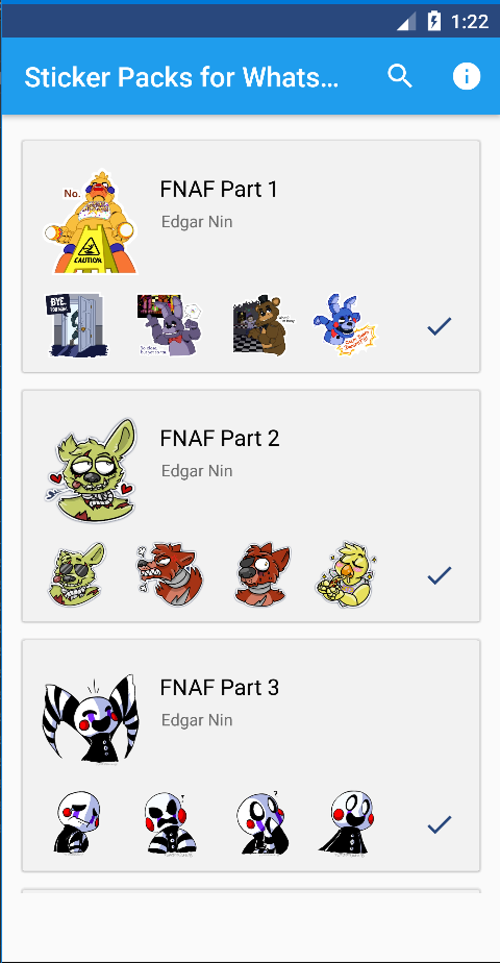 Android 용 WAStickers - Fnaf Stickers APK - 다운로드