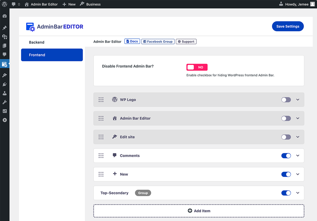 Admin Bar Editor 8211 Hide Toolbar by User Roles para WordPress - Descargar
