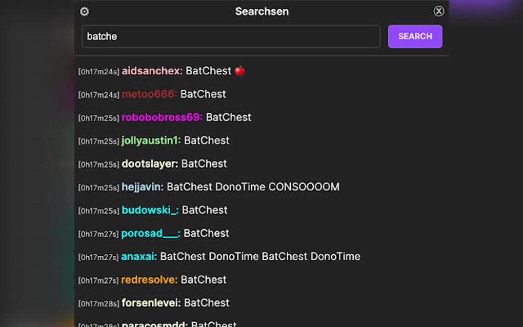 Searchsen - Twitch VOD Chat Search Tool for Google Chrome - Extension ...