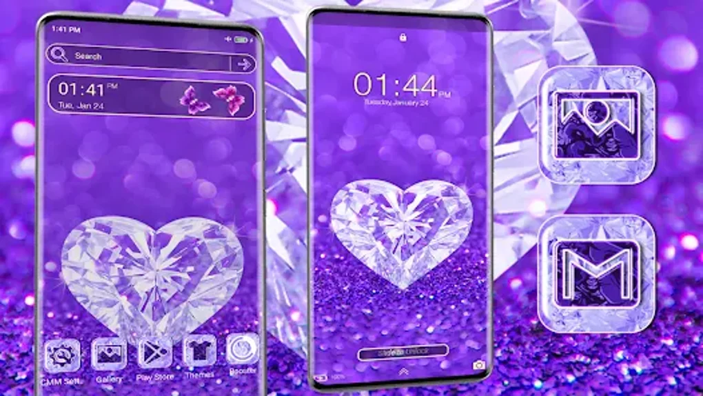 Blue Diamond Glitter Theme para Android - Descargar