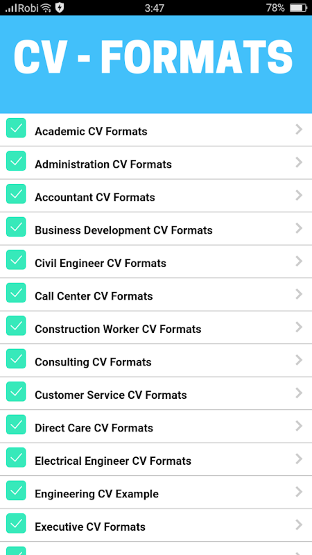 Android 용 CV Formats 2021 APK - 다운로드
