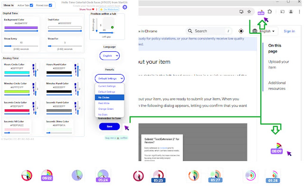 Hello Time Colorful Clock Faces [HTCCF] for Google Chrome - Extension ...