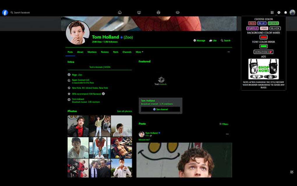Facebook Color Themes & Background and Font Color Changer para Google ...