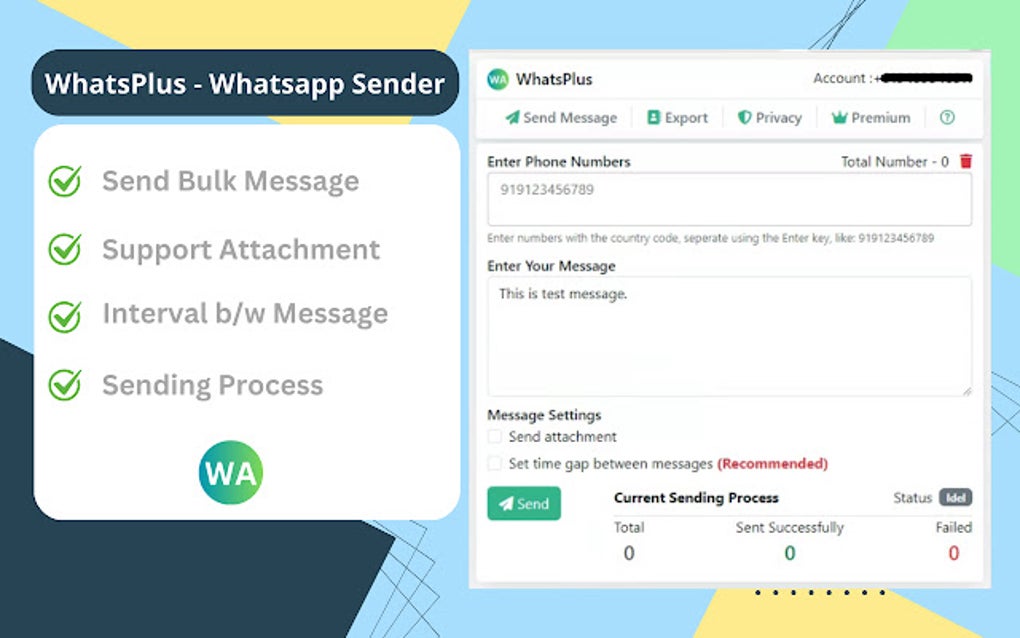 WhatsPlus - Whatsapp Message Sender Google Chrome 용 - 확장 프로그램 다운로드