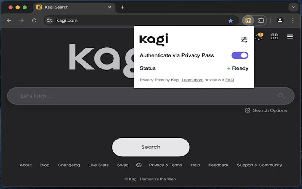 Kagi Privacy Pass Google Chrome 용 - 확장 프로그램 다운로드