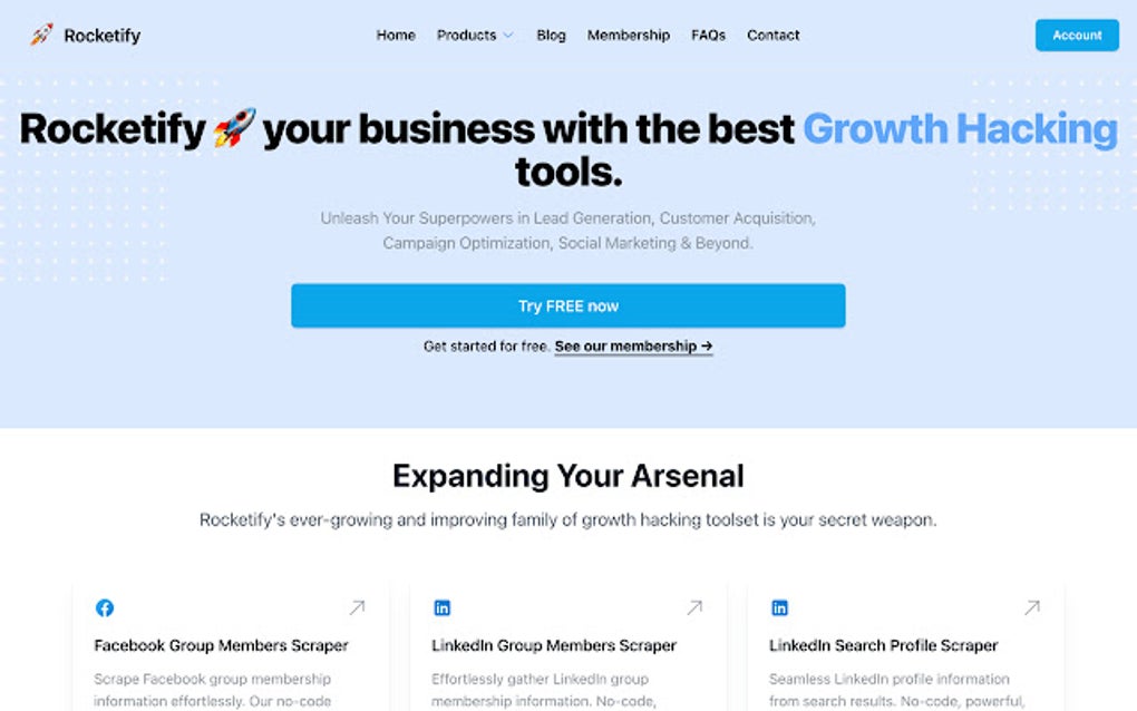 Rocketify - Social Media Scraper for Google Chrome - Extension Download