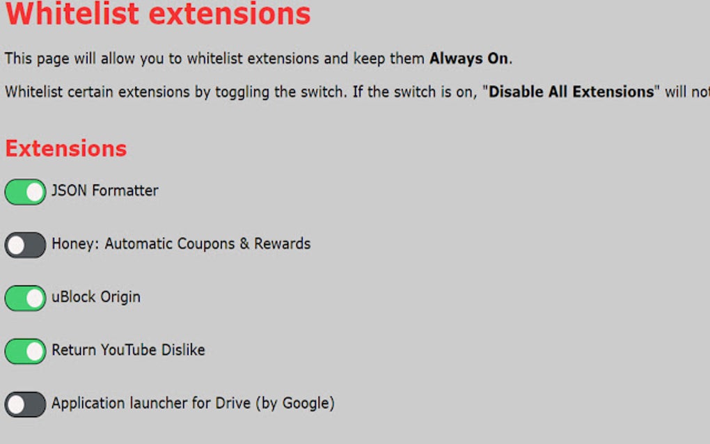 Disable All Extensions for Google Chrome - Extension Download