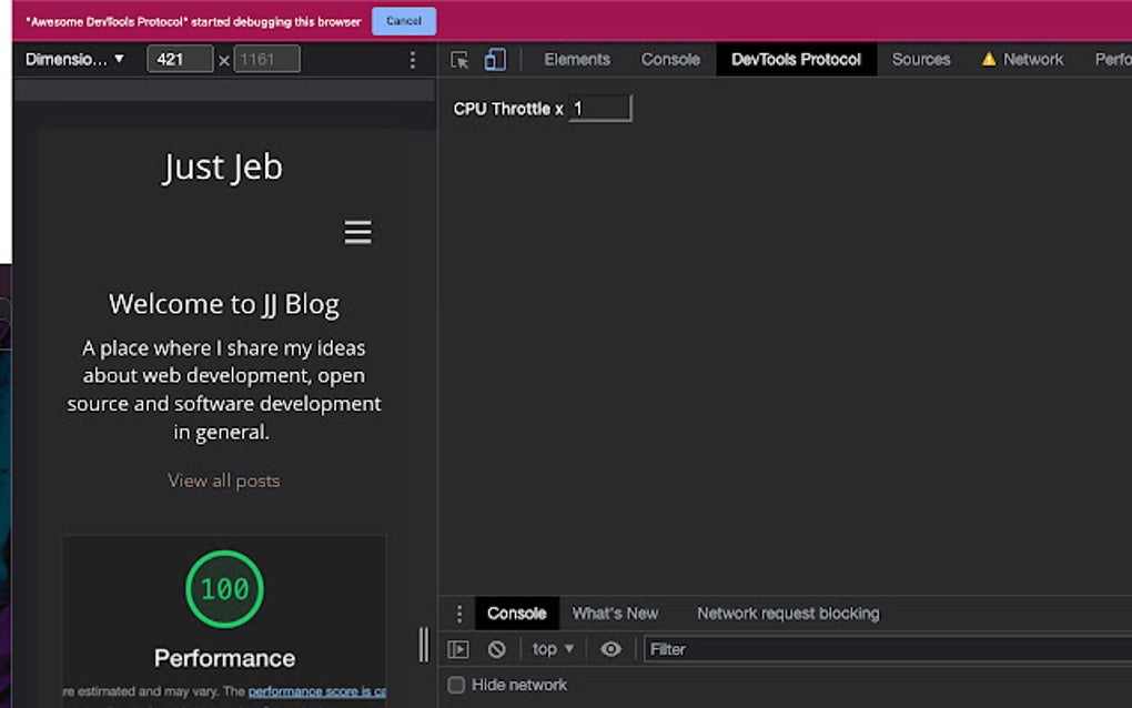 Awesome DevTools Protocol para Google Chrome - Extensión Descargar