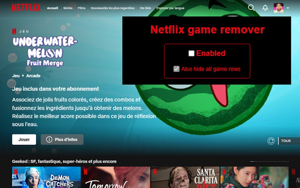 Netflix Game Remover for Google Chrome - Extension Download