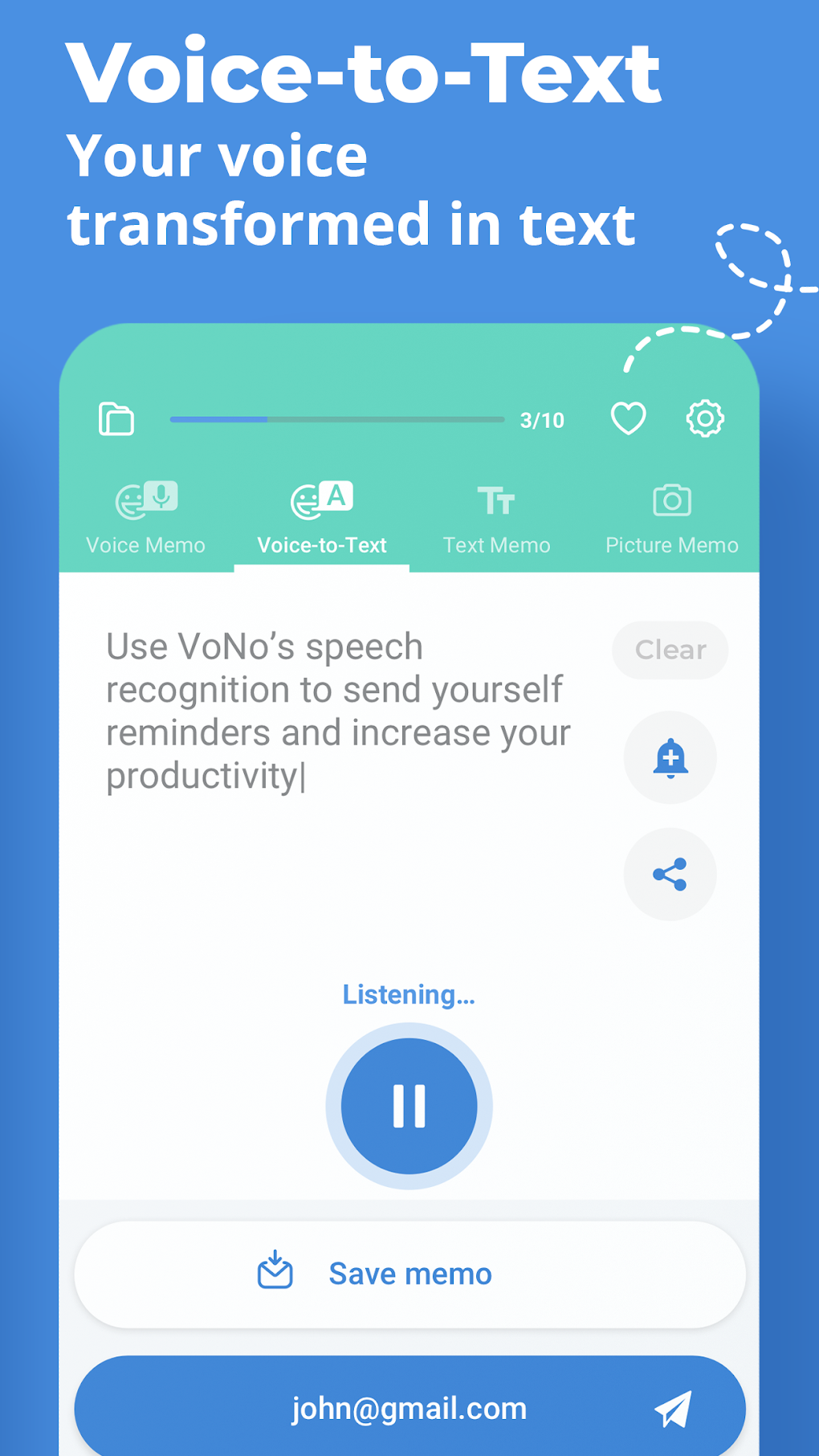 Voice Memos SpeechNotes VoNo for Android - Download